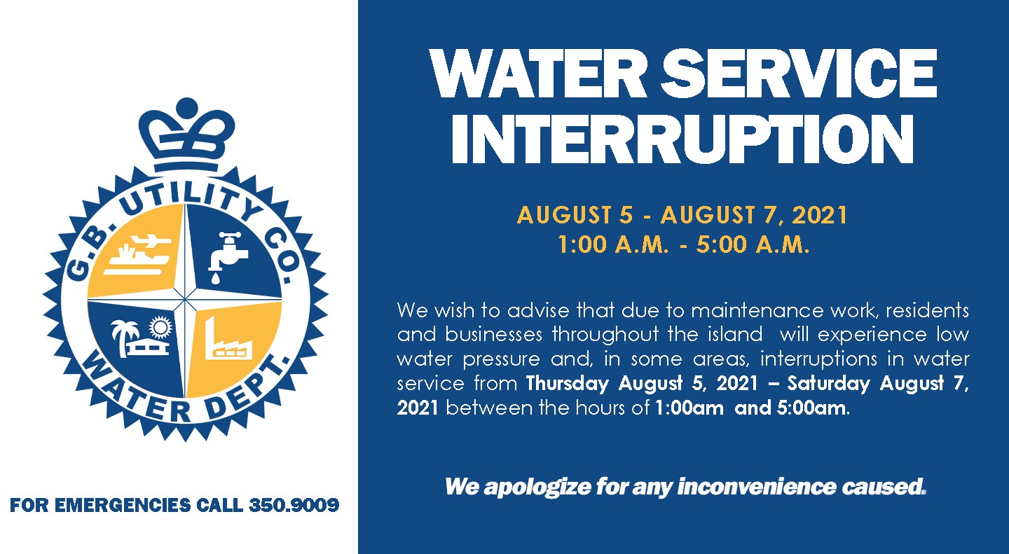 Public Notice: Water Service Interruption - GB Utility Company