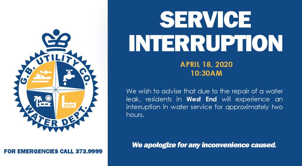 Service Interruption - April 18th, 2020 - GB Utility Company